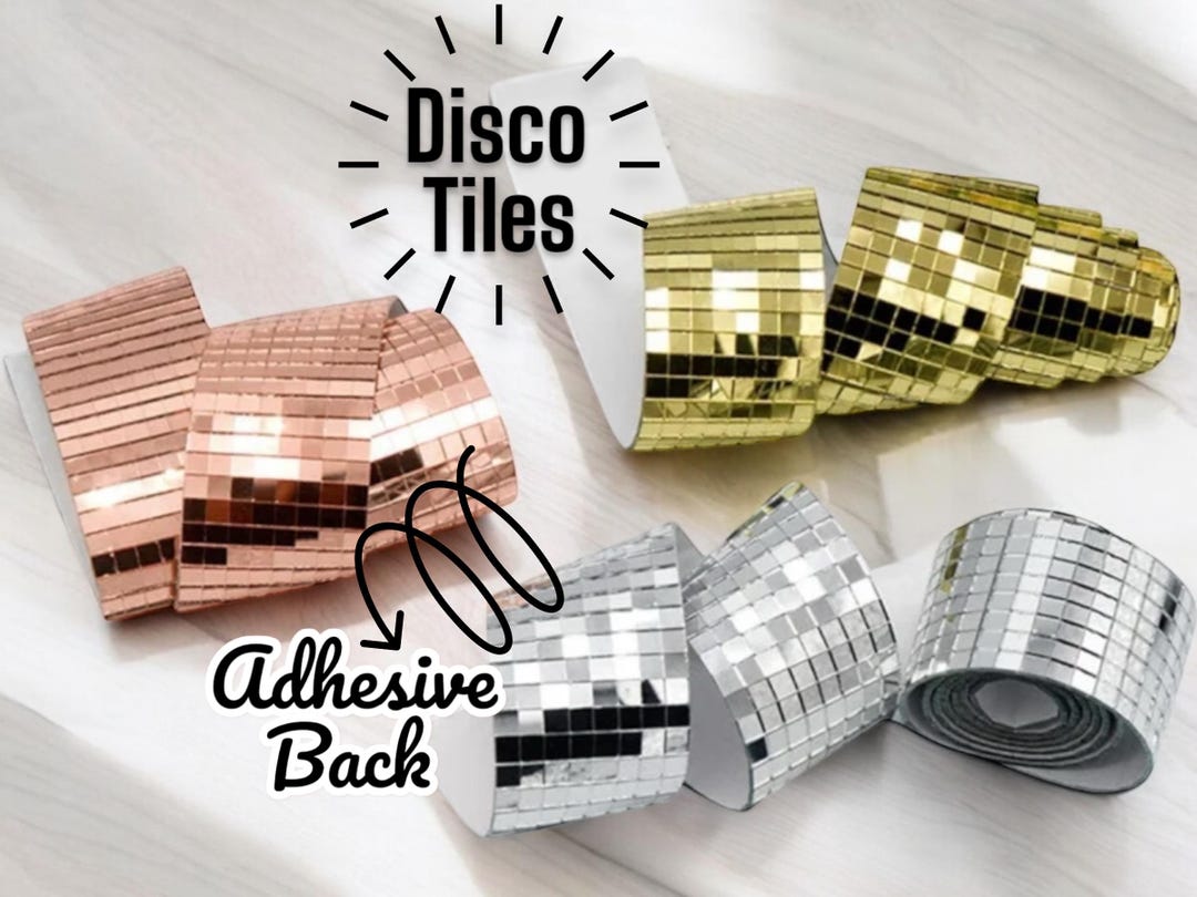 DIY Disco Ball Adhesive Mosaic Tile Ribbon Disco Ribbon Glass Mini ...