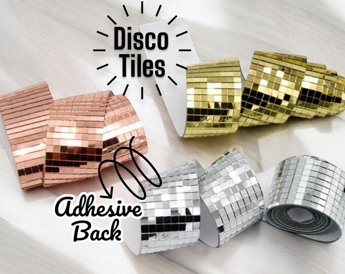 DIY Disco Ball Adhesive Mosaic Tile Ribbon Disco Ribbon Glass Mini ...