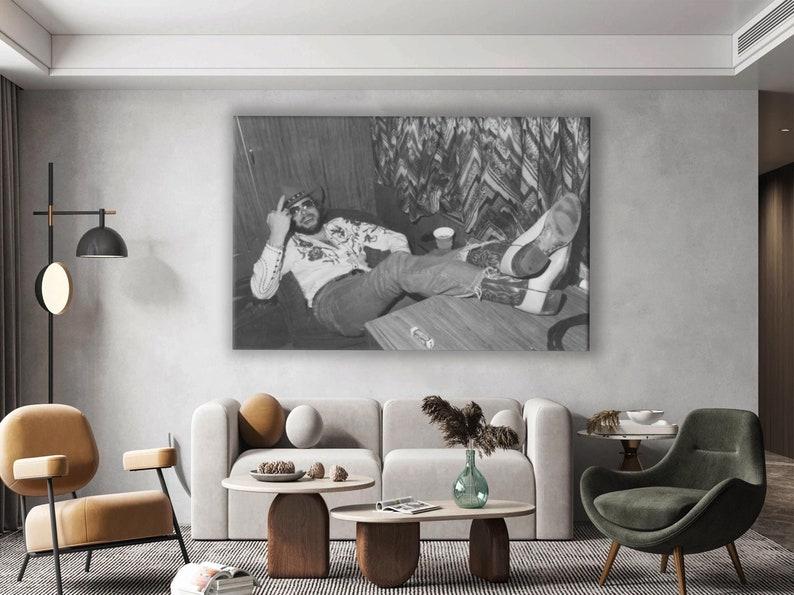 Hank Williams Middle Finger Wall Art, Hank Williams Black and White ...