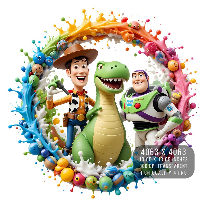 4 PNG Toy Story Color Splash Digital Design PNG File for Sublimation ...