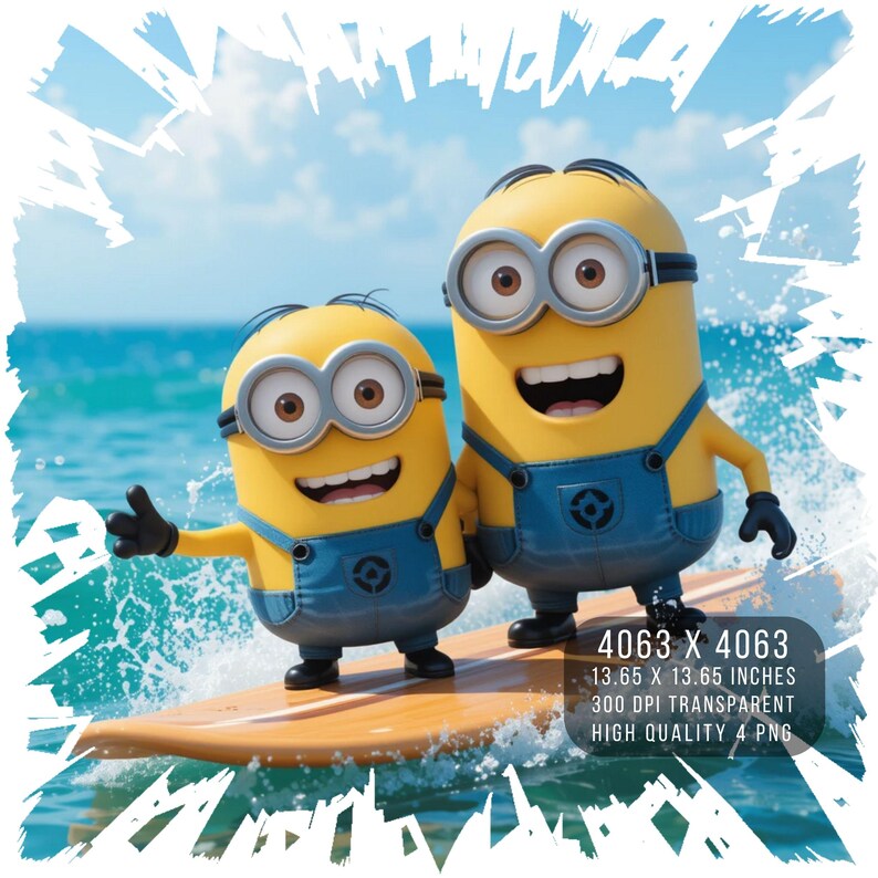 4 PNG Minions From Despicable Me Digital Design PNG File for ...