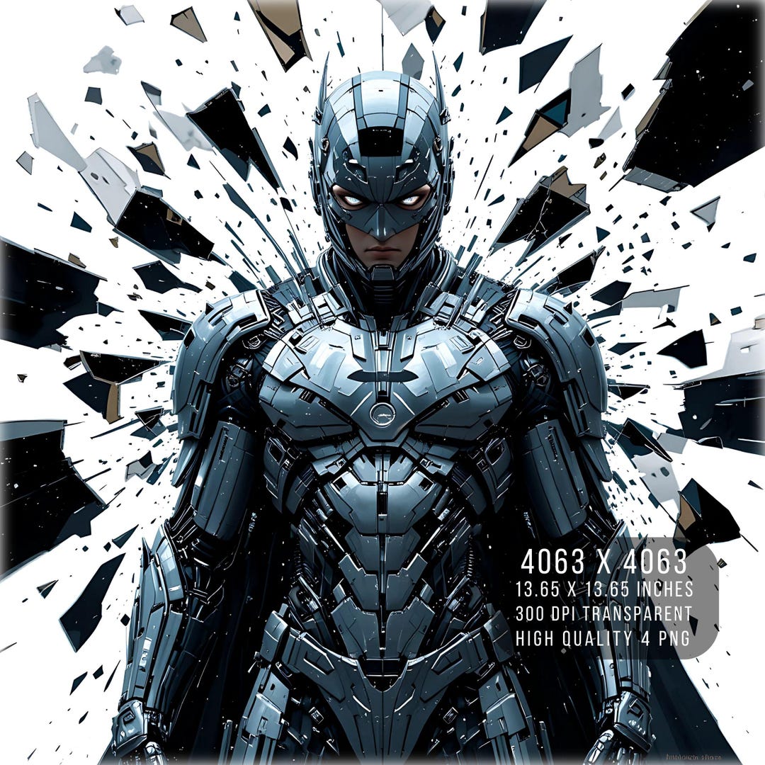 4 PNG Human Cyborg Superhero Fan Art Cracked Glass Digital Design PNG ...