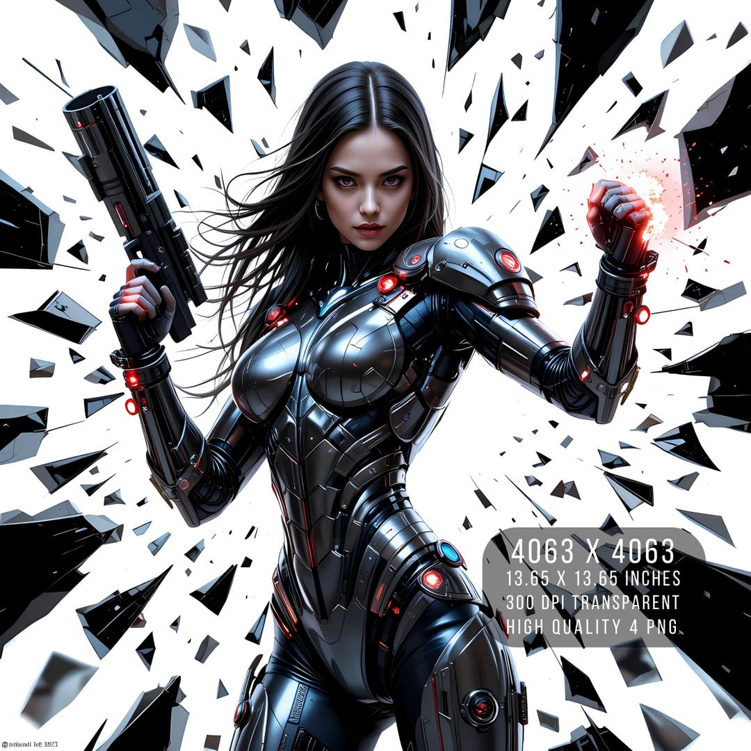 4 PNG Human Cyborg Superhero Fan Art Cracked Glass Digital Design PNG ...