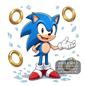4 PNG Sonic Fan Art Transparent Digital Design PNG File for Sublimation ...