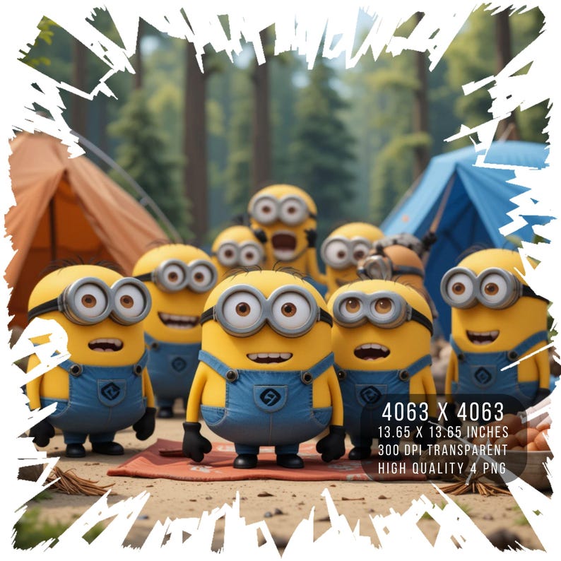 4 PNG Minions From Despicable Me Digital Design PNG File for ...