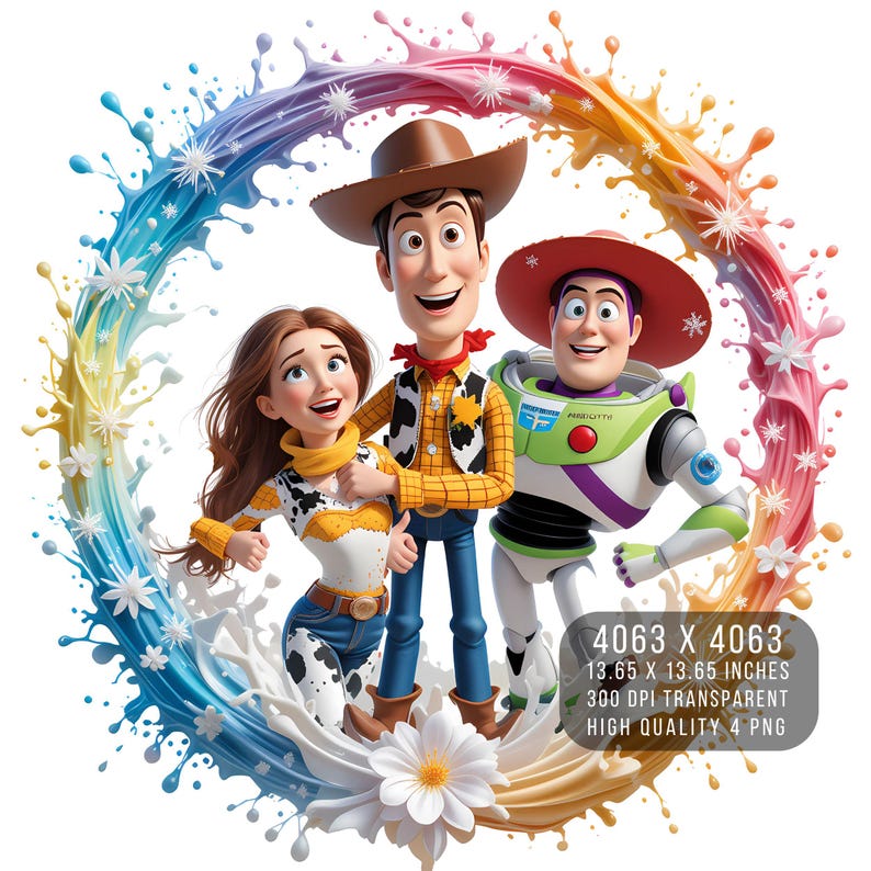 4 PNG Toy Story Color Splash Digital Design PNG File for Sublimation ...