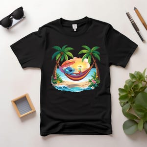 4 PNG Stitch Tropical Surfing Summer Beach Watercolor Digital Design ...