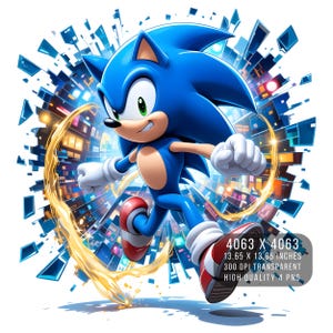 4 PNG Sonic Fan Art Transparent Digital Design PNG File for Sublimation ...