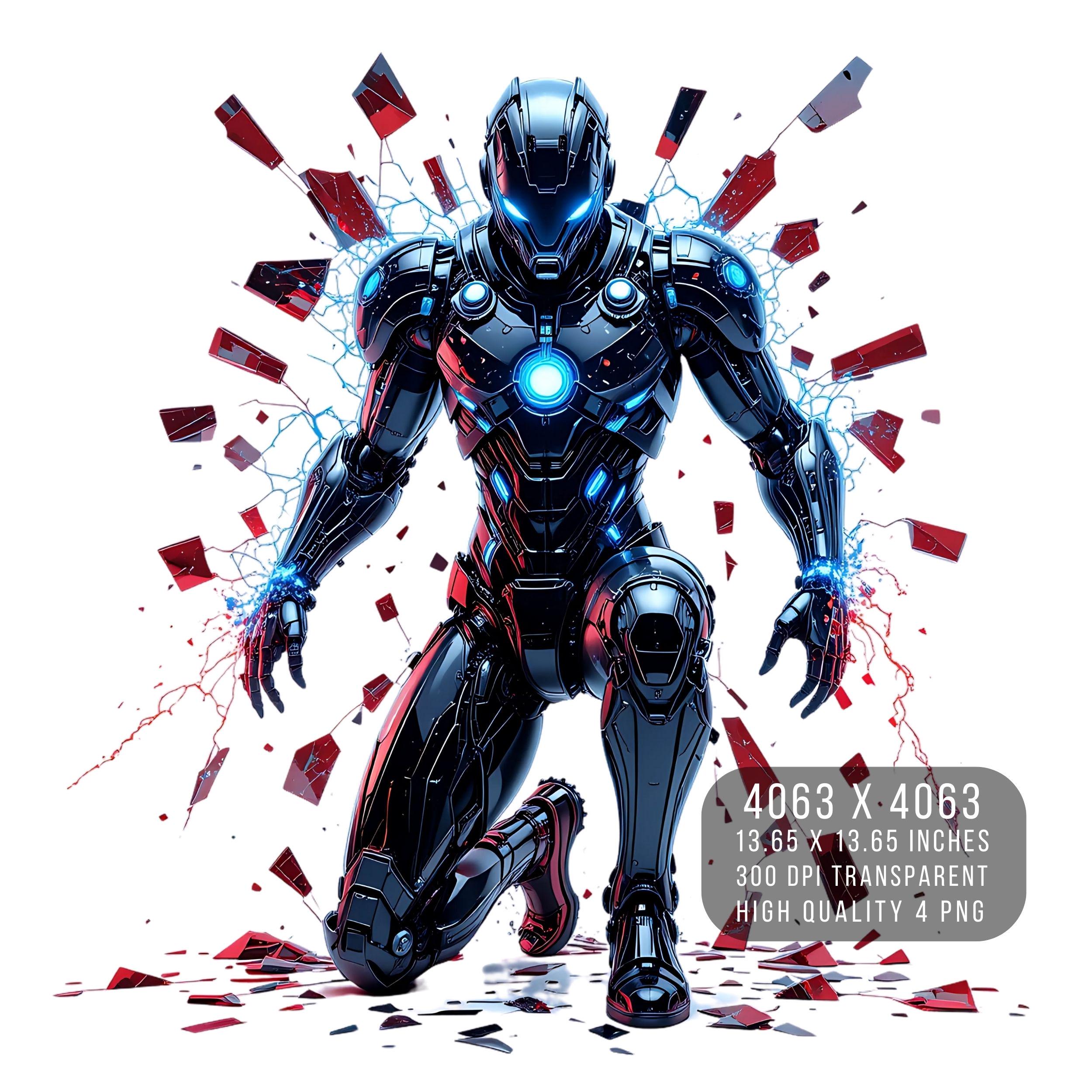 4 PNG Human Cyborg Superhero Fan Art Cracked Glass Digital Design PNG ...