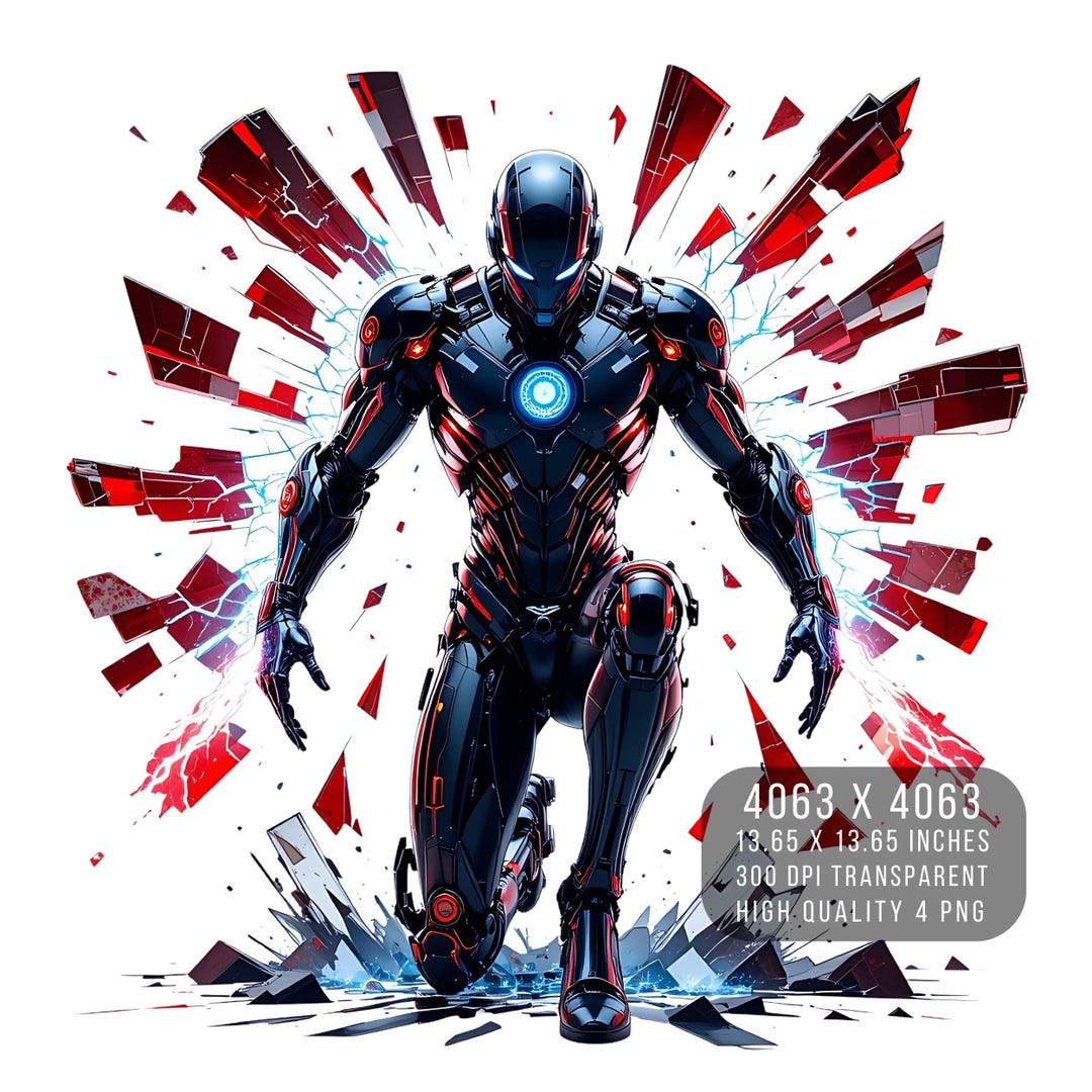 4 PNG Human Cyborg Superhero Fan Art Cracked Glass Digital Design PNG ...