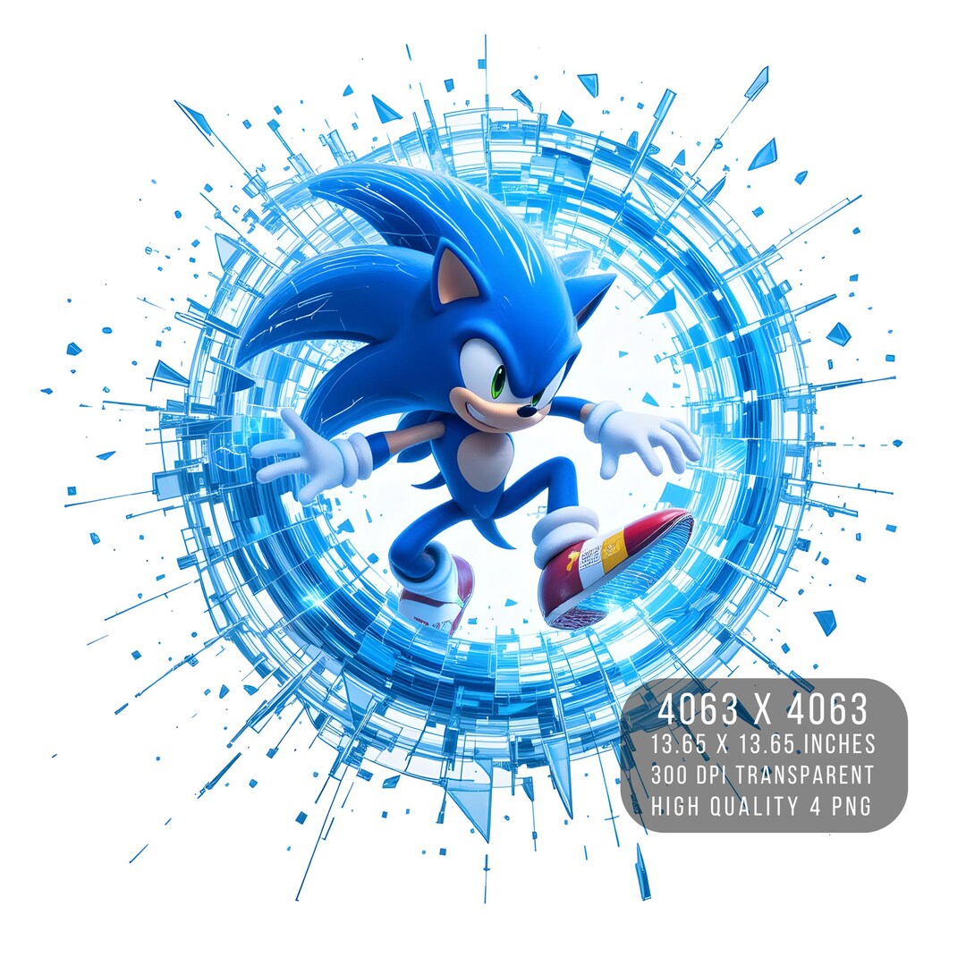 4 PNG Sonic Fan Art Transparent Digital Design PNG File for Sublimation ...