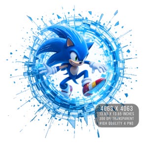 4 PNG Sonic Fan Art Transparent Digital Design PNG File for Sublimation ...