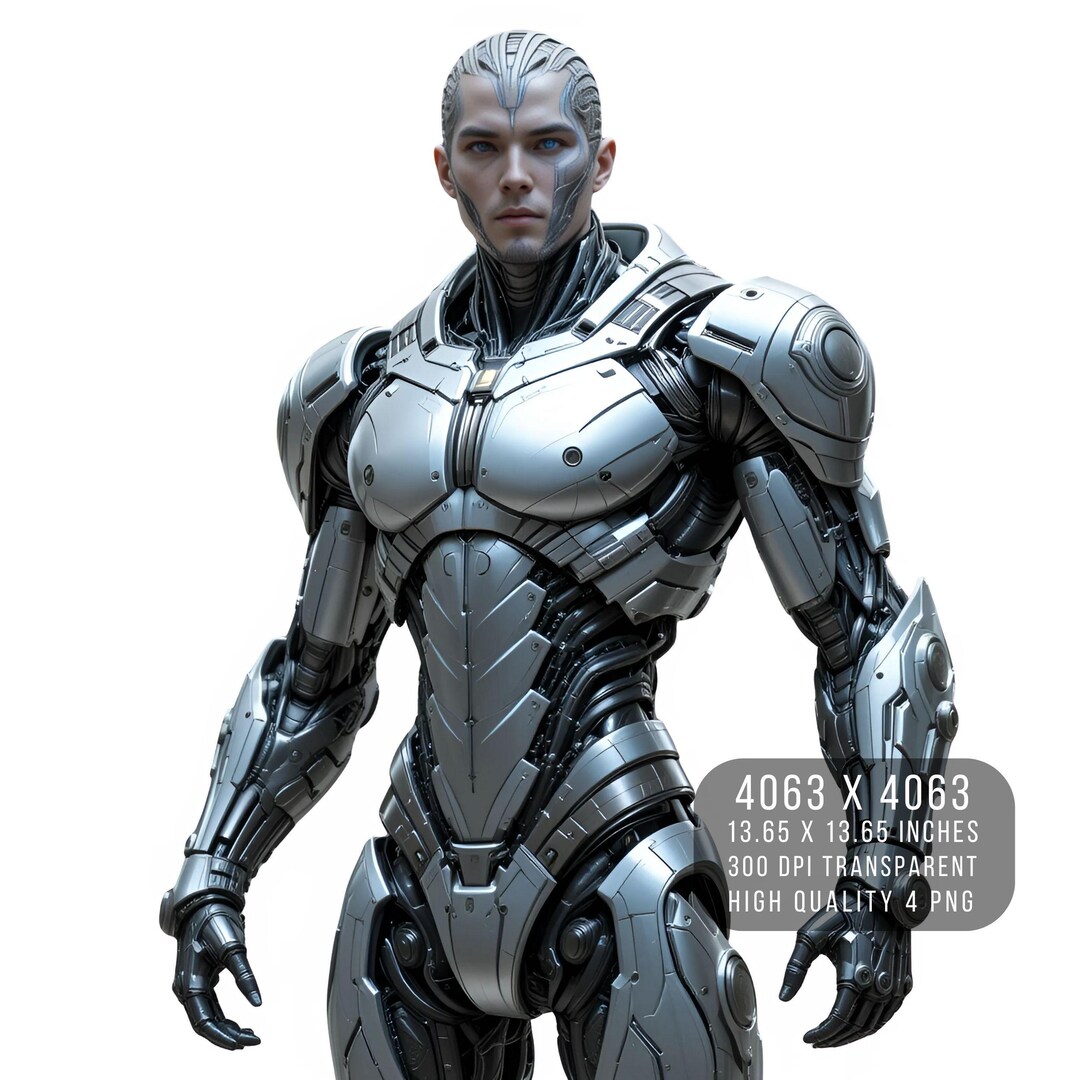 4 PNG Human Cyborg Superhero Fan Art Cracked Glass Digital Design PNG ...