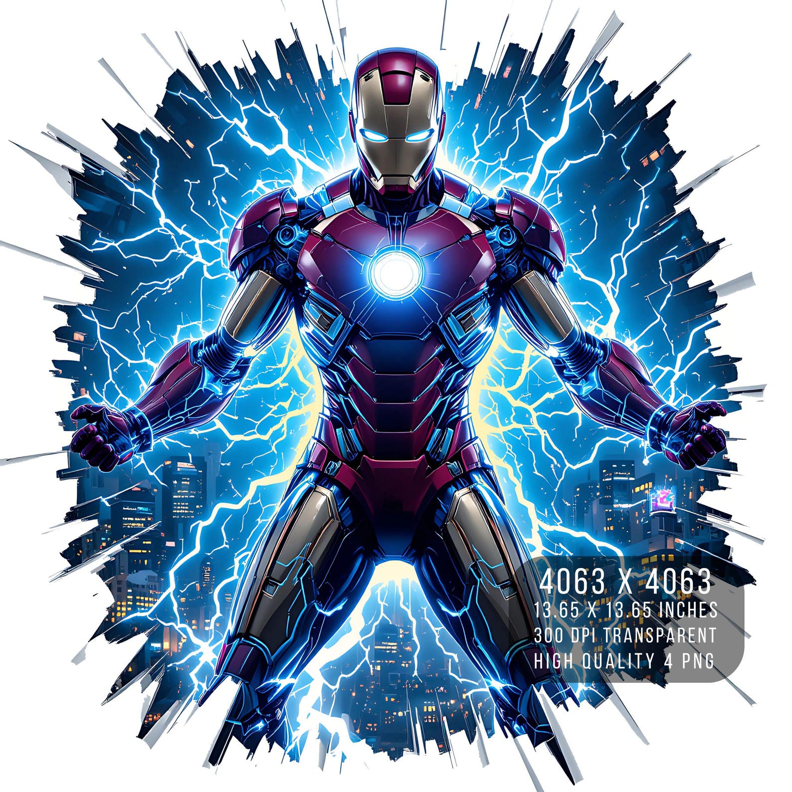 4 PNG Iron Superhero Cracked Glass Digital Design PNG File for ...