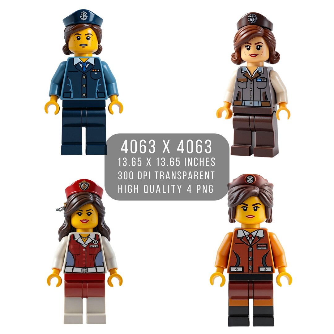 4 PNG Mini Block Job Characters Flight Attendant, Cabin Crew ...