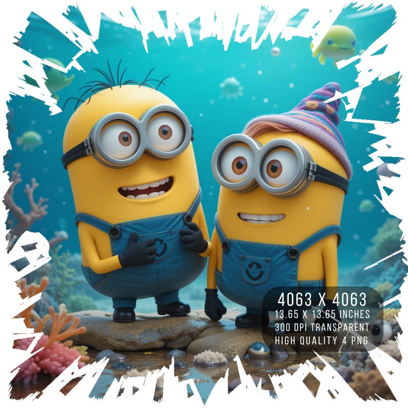 4 PNG Minions From Despicable Me Digital Design PNG File for ...