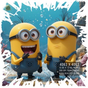 4 PNG Minions From Despicable Me Digital Design PNG File for ...