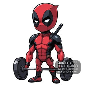 4 PNG Deadpool Cartoon Style Dc Comic Superhero Digital Design PNG File ...