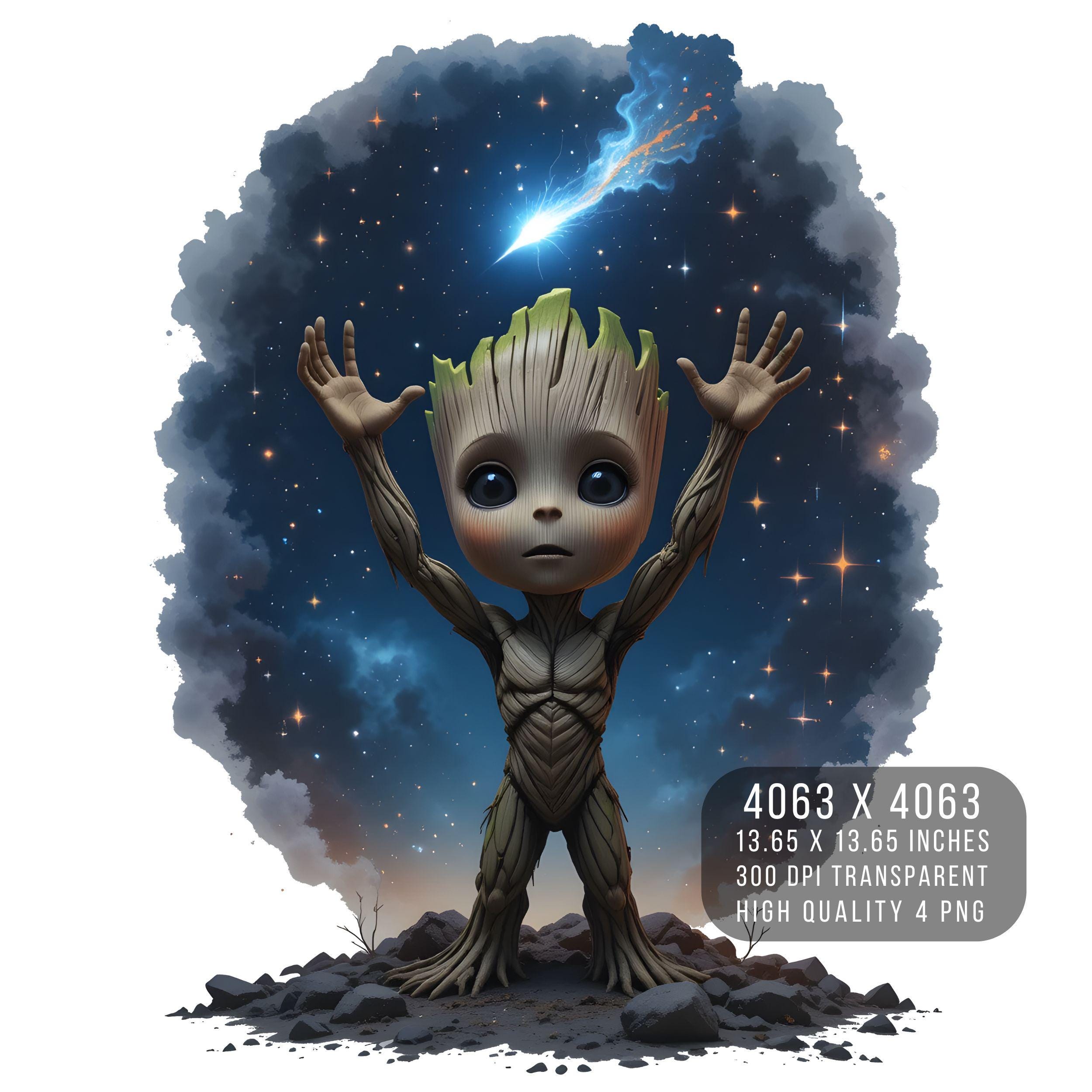 4 PNG Baby Groot Space Transparent Digital Design PNG File for ...
