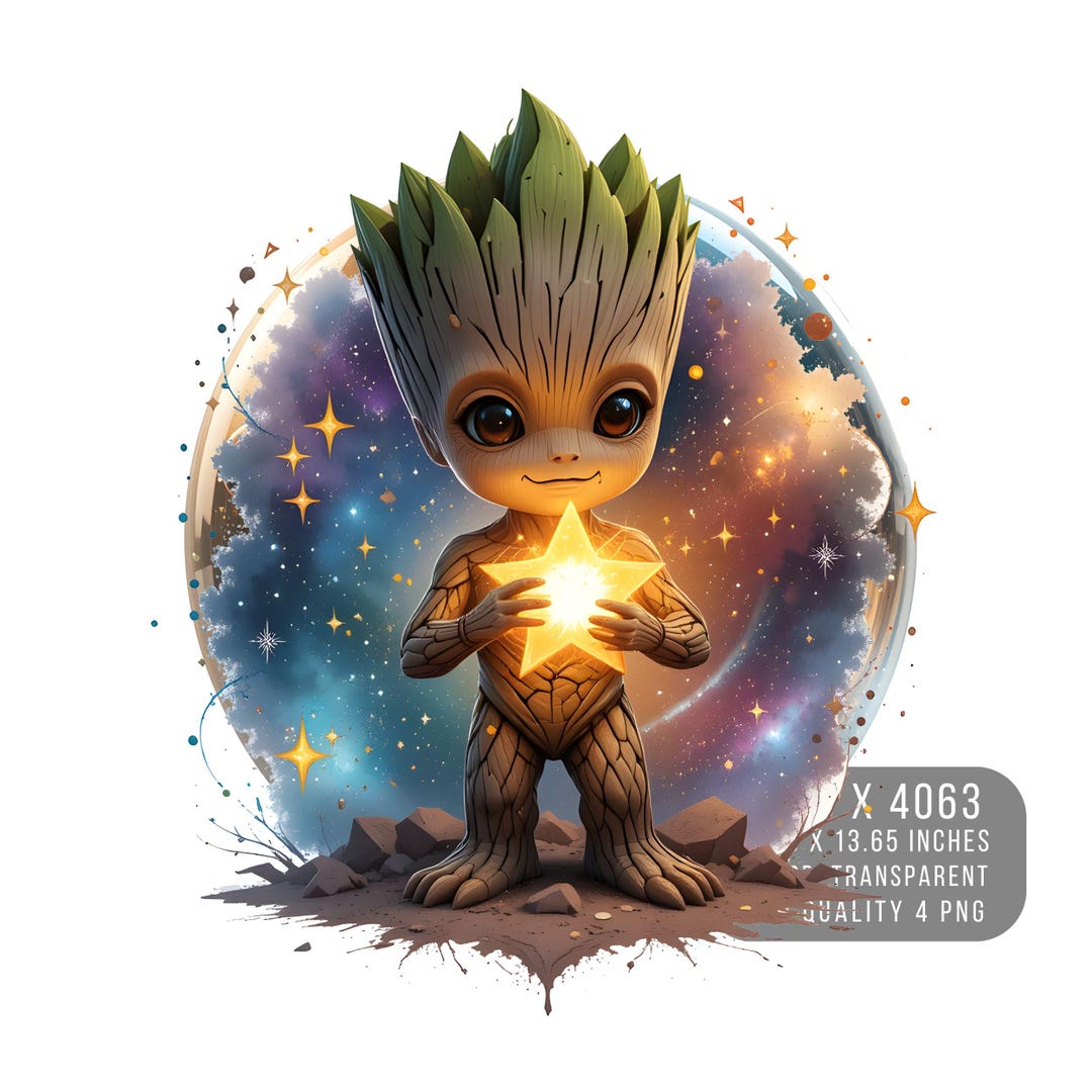 4 PNG Baby Groot Space Transparent Digital Design PNG File for ...