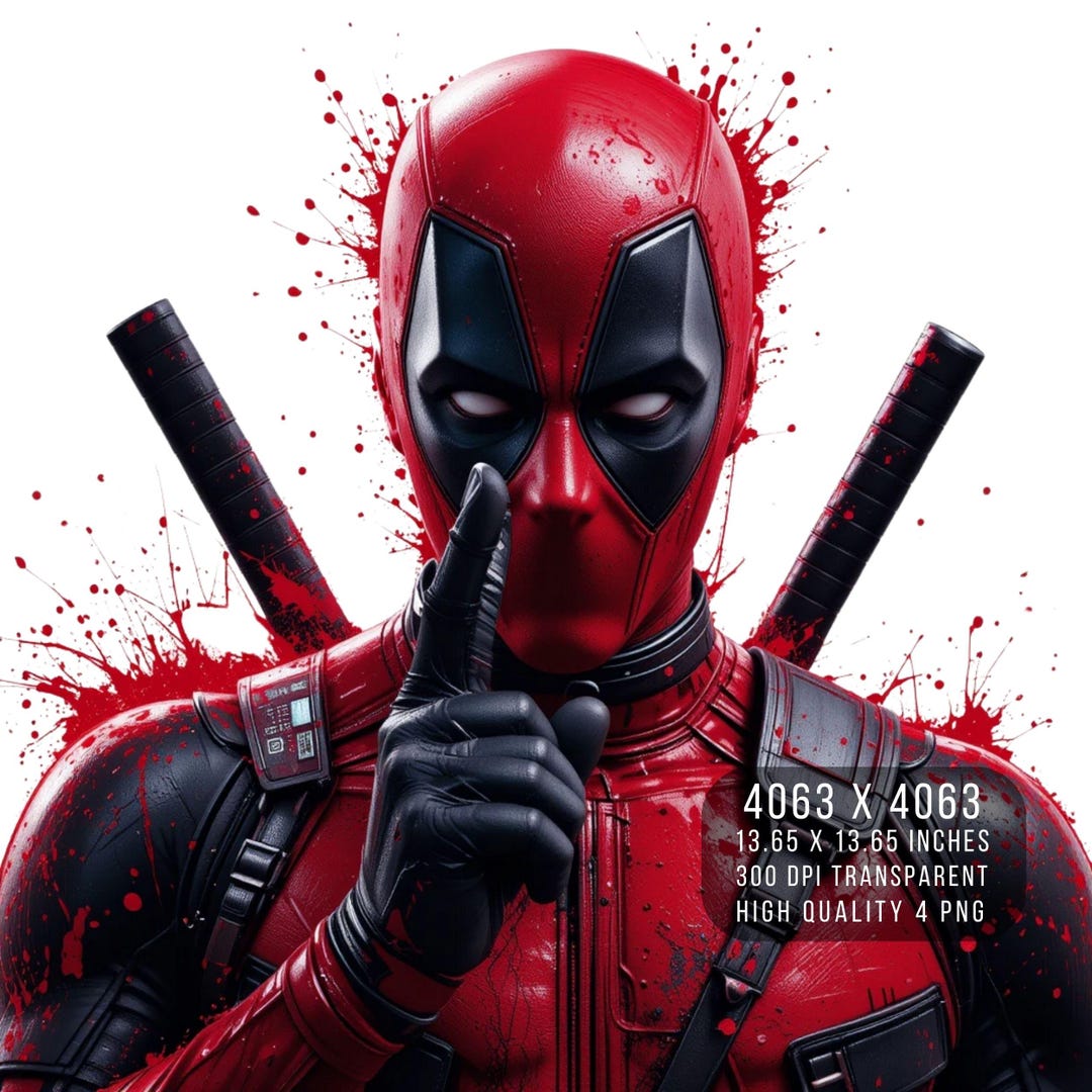 4 PNG Deadpool Head Superhero Color Splash Digital Design PNG File for ...