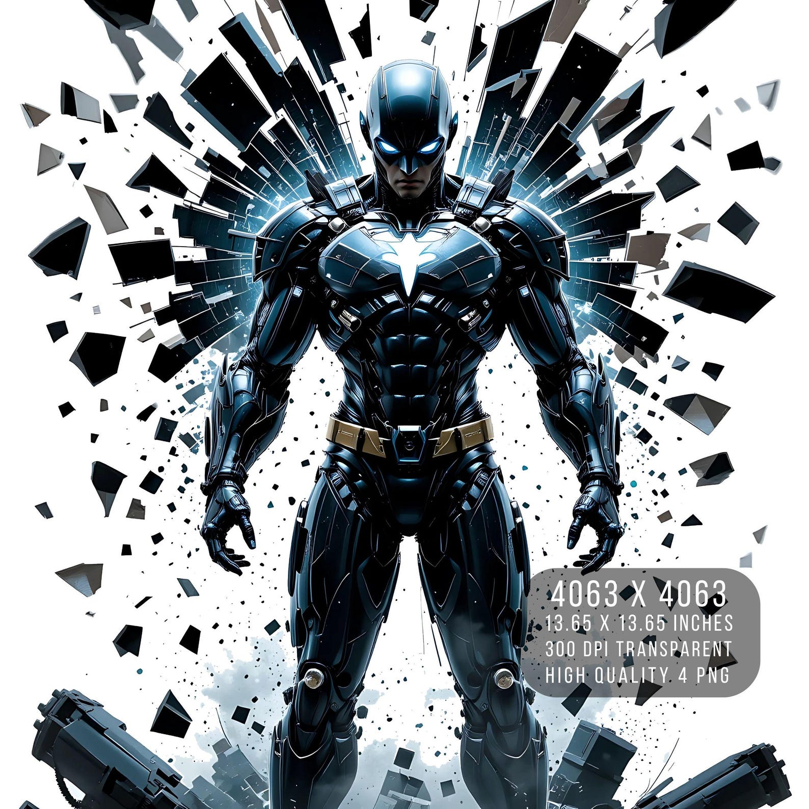 4 PNG Human Cyborg Superhero Fan Art Cracked Glass Digital Design PNG ...