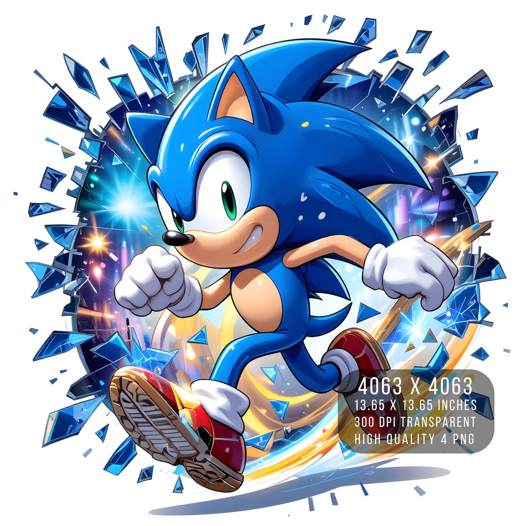 4 PNG Sonic Fan Art Transparent Digital Design PNG File for Sublimation ...