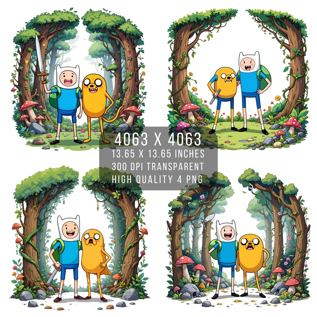 4 PNG Adventure Time Digital Download PNG | Clip Art & Image Files ...