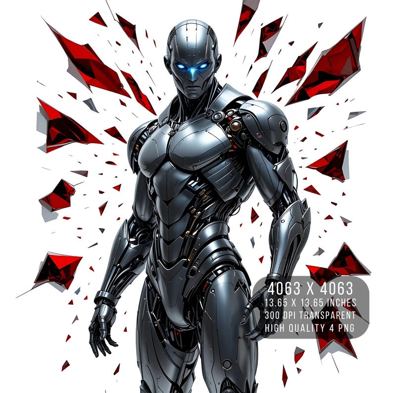4 PNG Human Cyborg Superhero Fan Art Cracked Glass Digital Design PNG ...