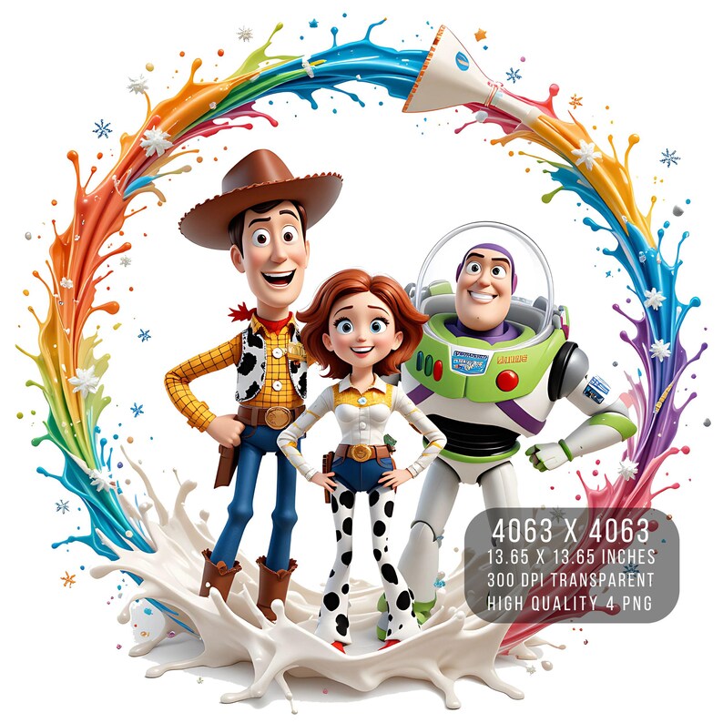 4 PNG Toy Story Color Splash Digital Design PNG File for Sublimation ...