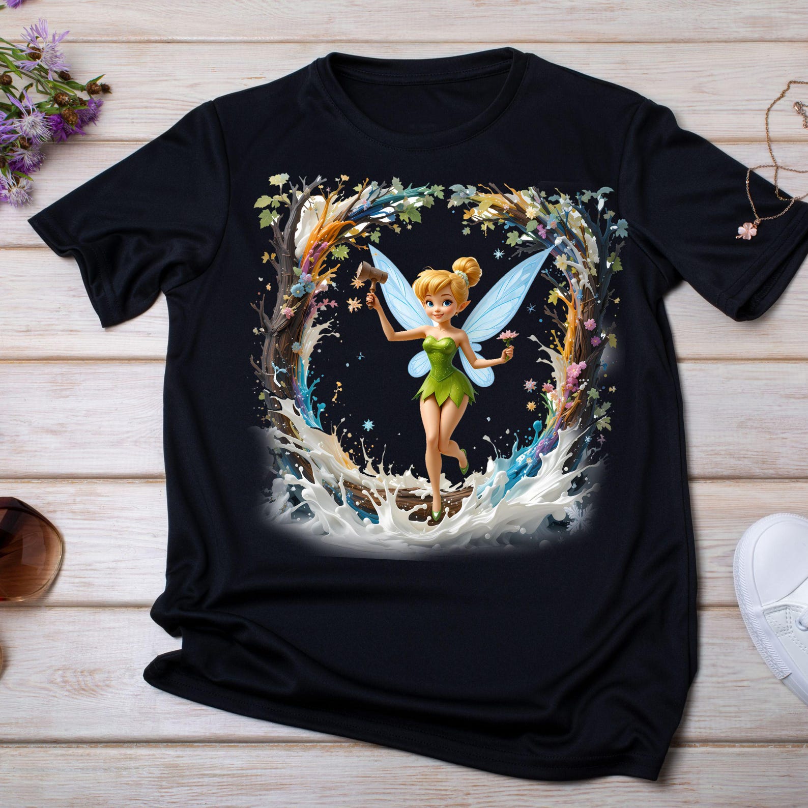 4 PNG Tinkerbell Fairies Watercolor Splash Digital Design PNG File for ...