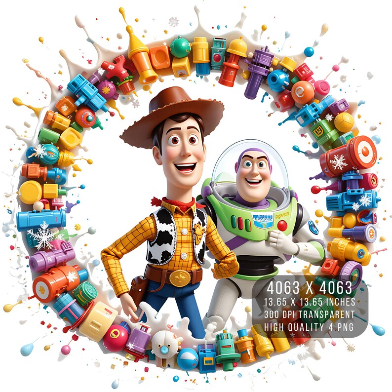 4 PNG Toy Story Color Splash Digital Design PNG File for Sublimation ...