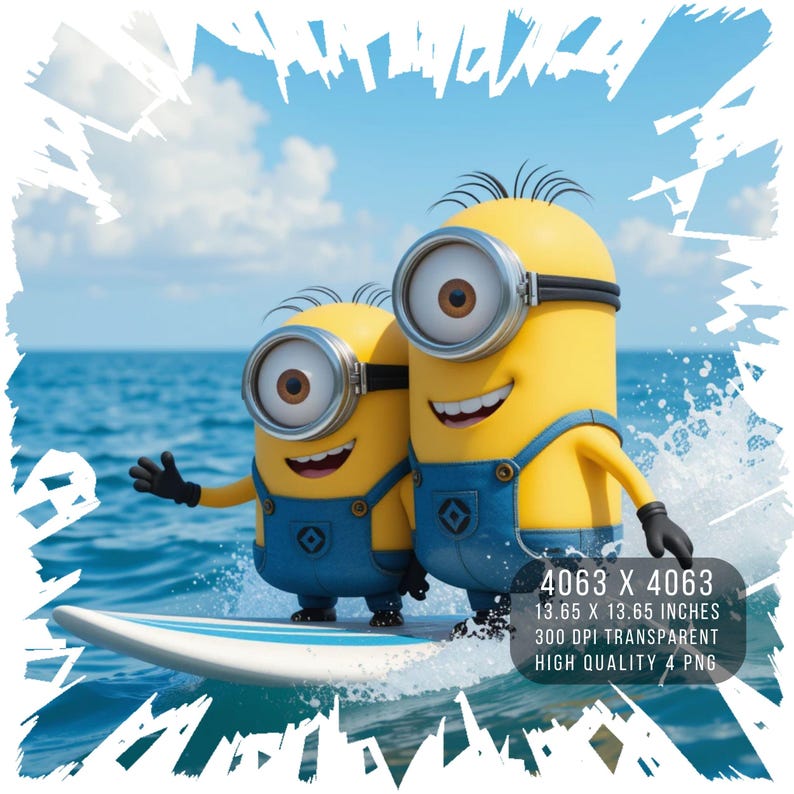 4 PNG Minions From Despicable Me Digital Design PNG File for ...