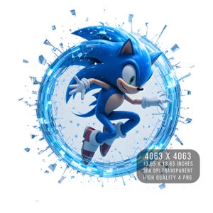 4 PNG Sonic Fan Art Transparent Digital Design PNG File for Sublimation ...