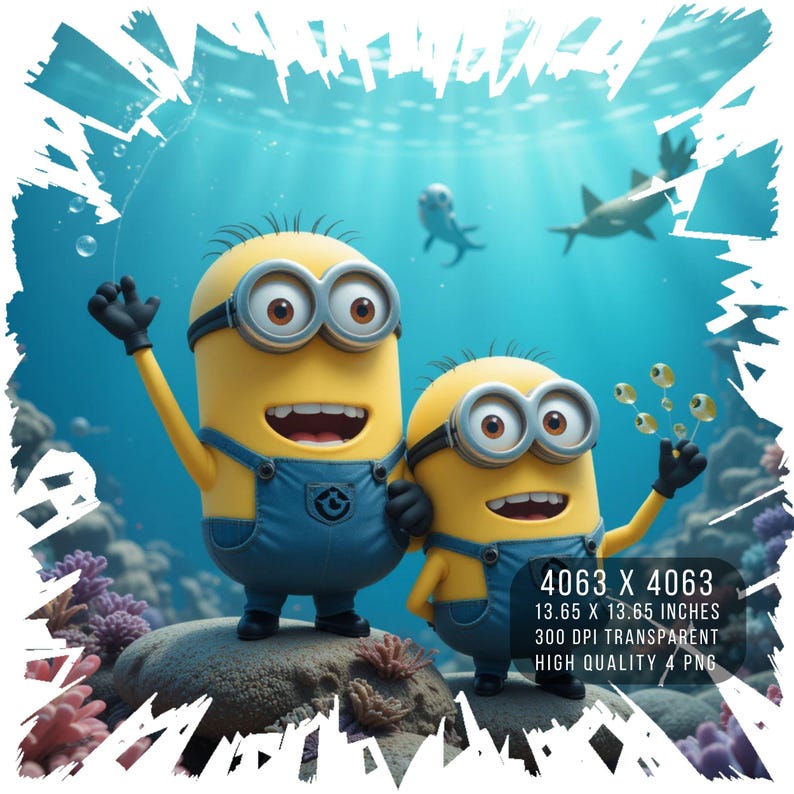4 PNG Minions From Despicable Me Digital Design PNG File for ...