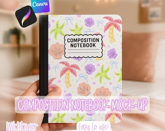 Composition Notebook Mock-up - Procreate - Canva - Instant Download ...