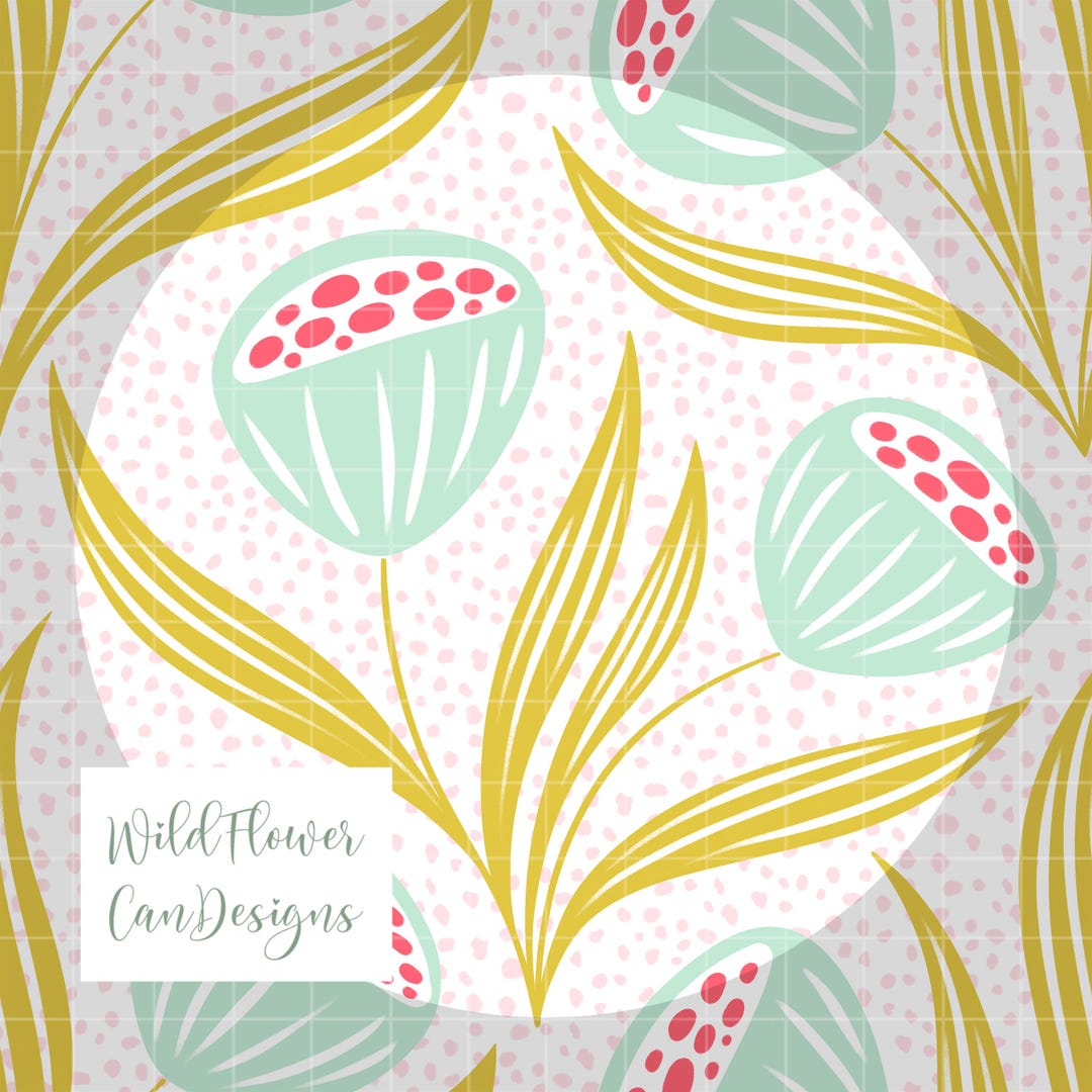 Light Blue Flower Pattern - PNG File - Instant Digital Download - Hand ...