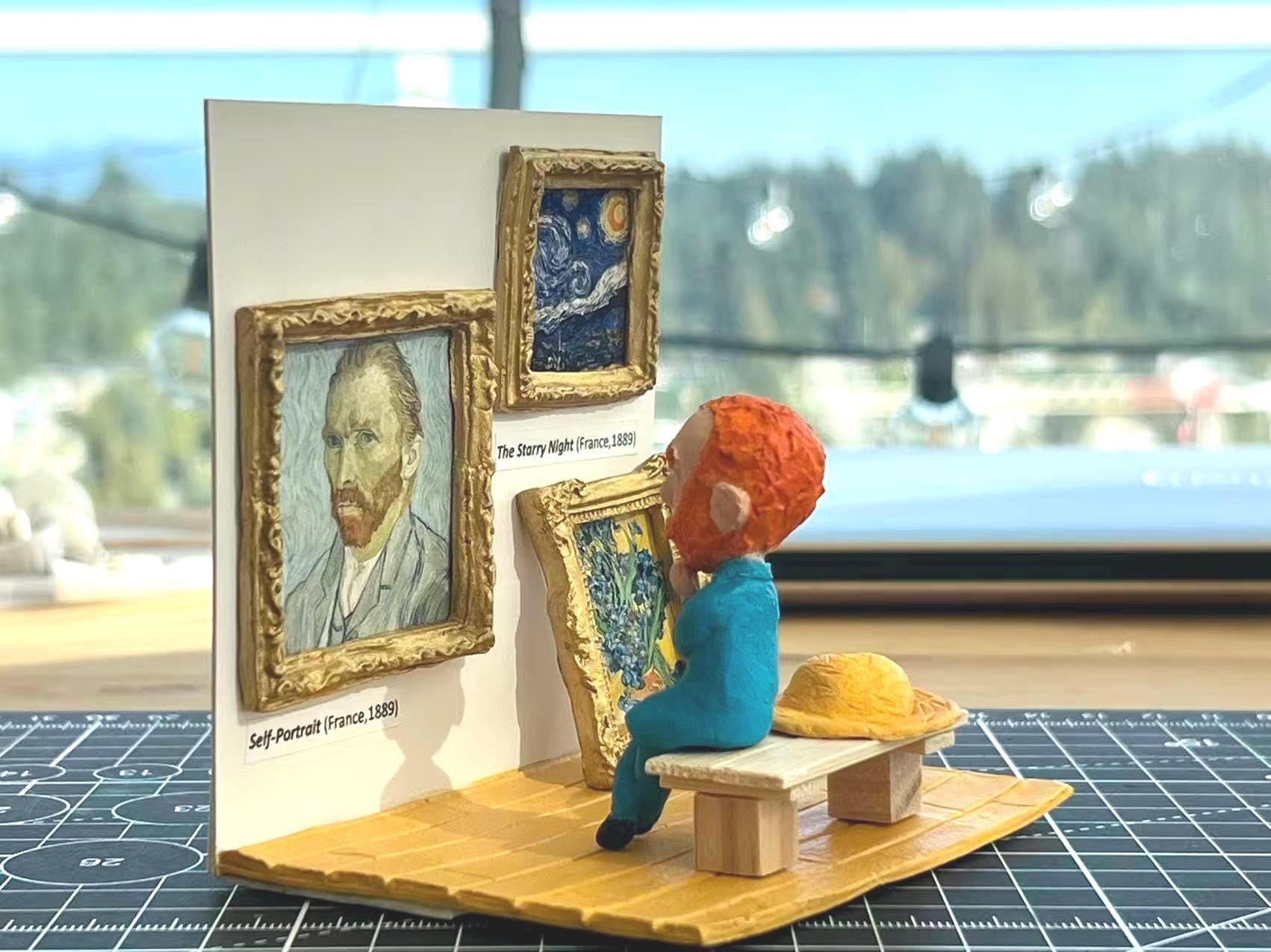 Van Gogh Miniature Clay Sculpture | Starry Night, Art Gallery - Etsy UK