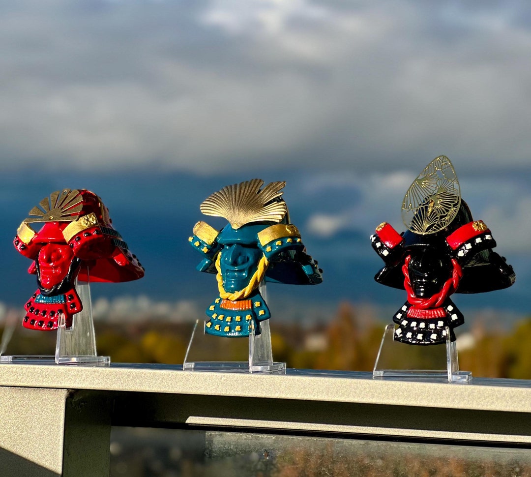 Samurai Helmet Decoration - Handmade Clay Craft Japan History Inspired ...