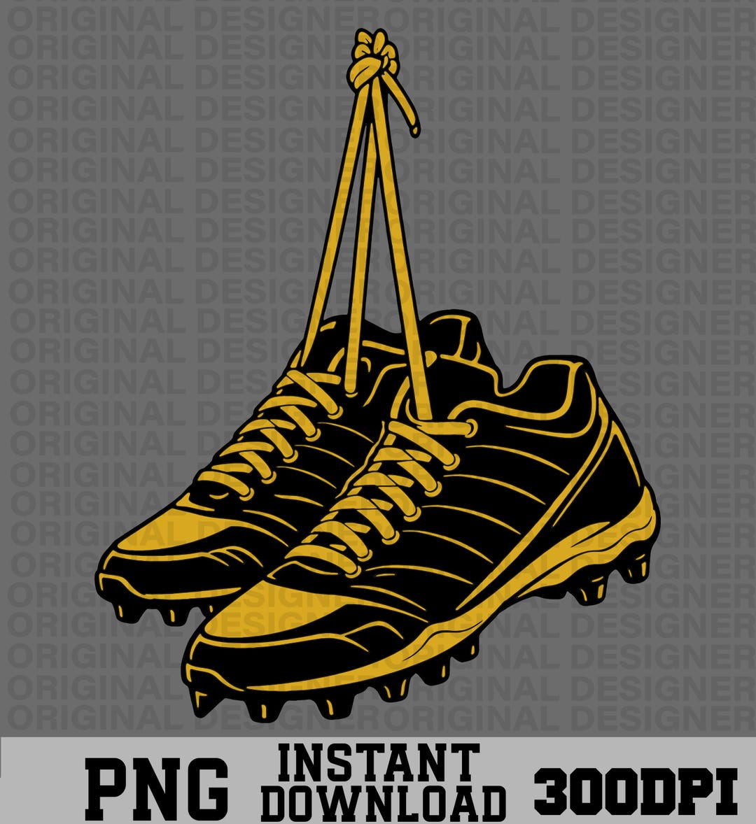Black and Gold Football Shoes Png Download, Cleats Png, Football ...