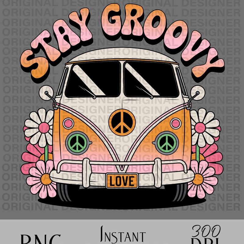 Hippie Van Clipart - Etsy
