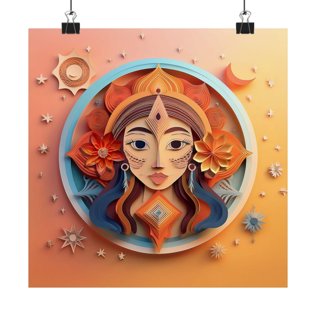 Indian Princess, Portrait, Ethnic Art, Abstract Wall Art, Matte ...