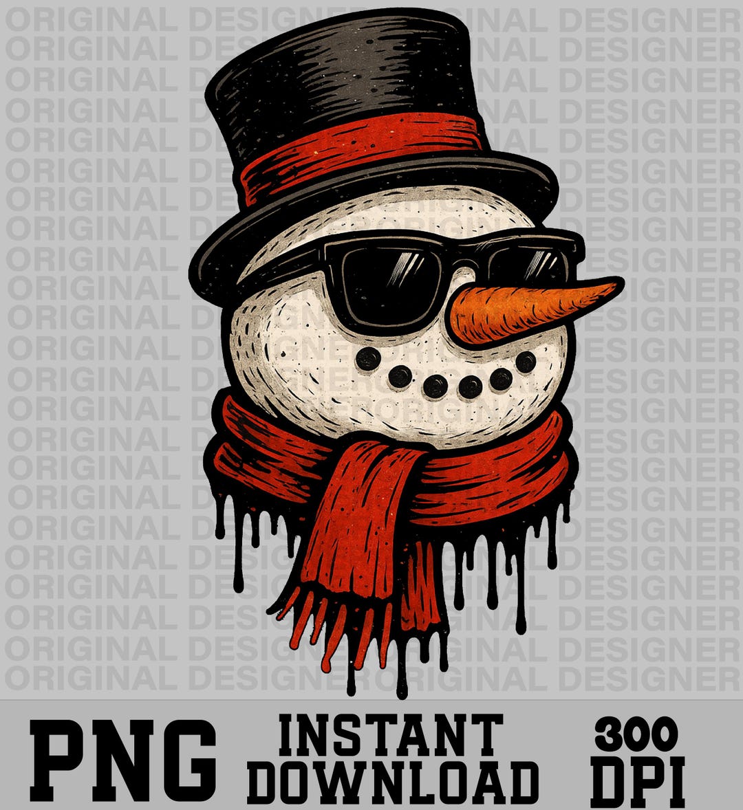 Cool Snowman Png, Snowman Sunglasses Png, Retro Snowman Digital ...