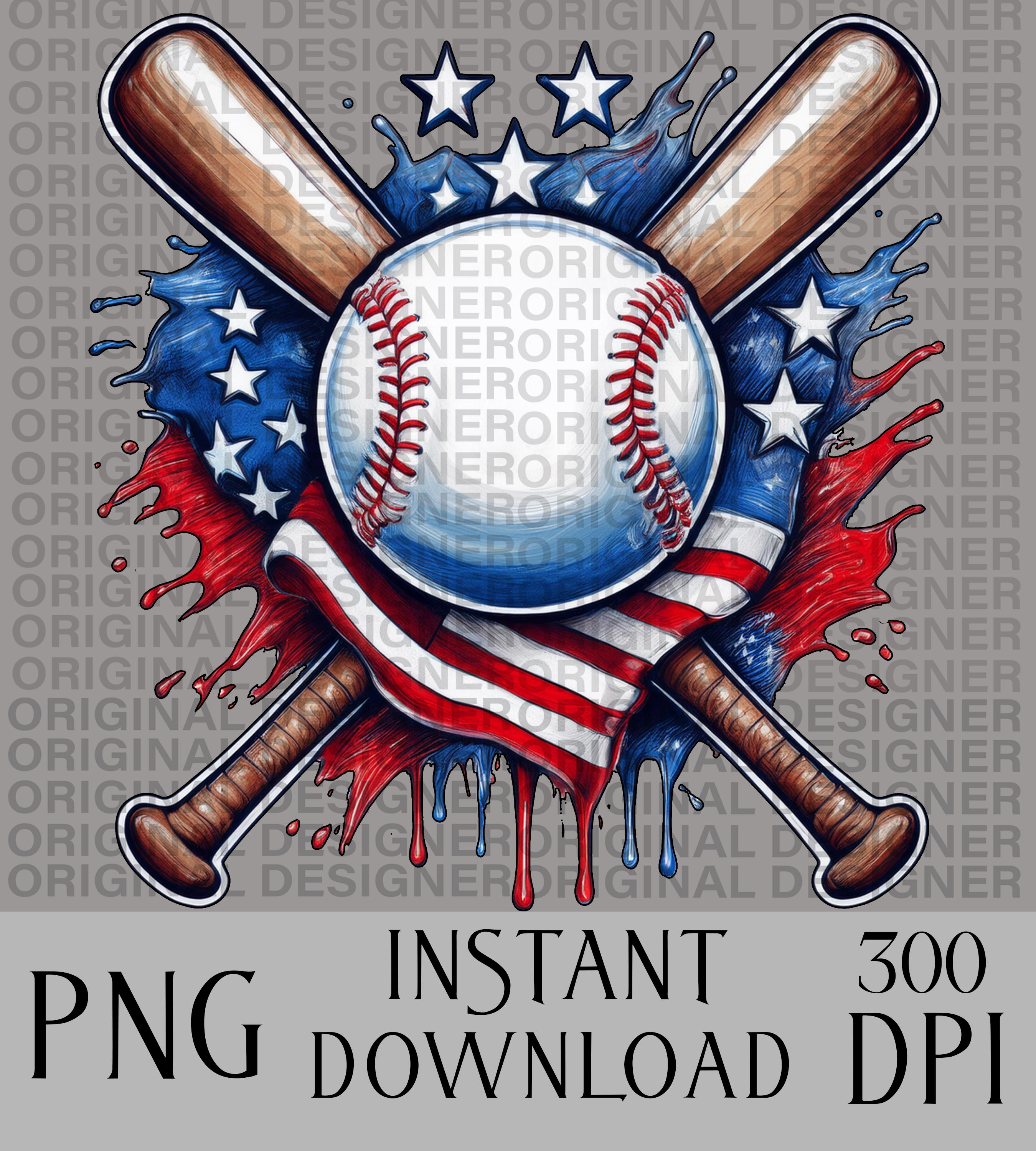 American Flag Baseball Dripping Png, Drip Baseball, Dripping Baseball ...