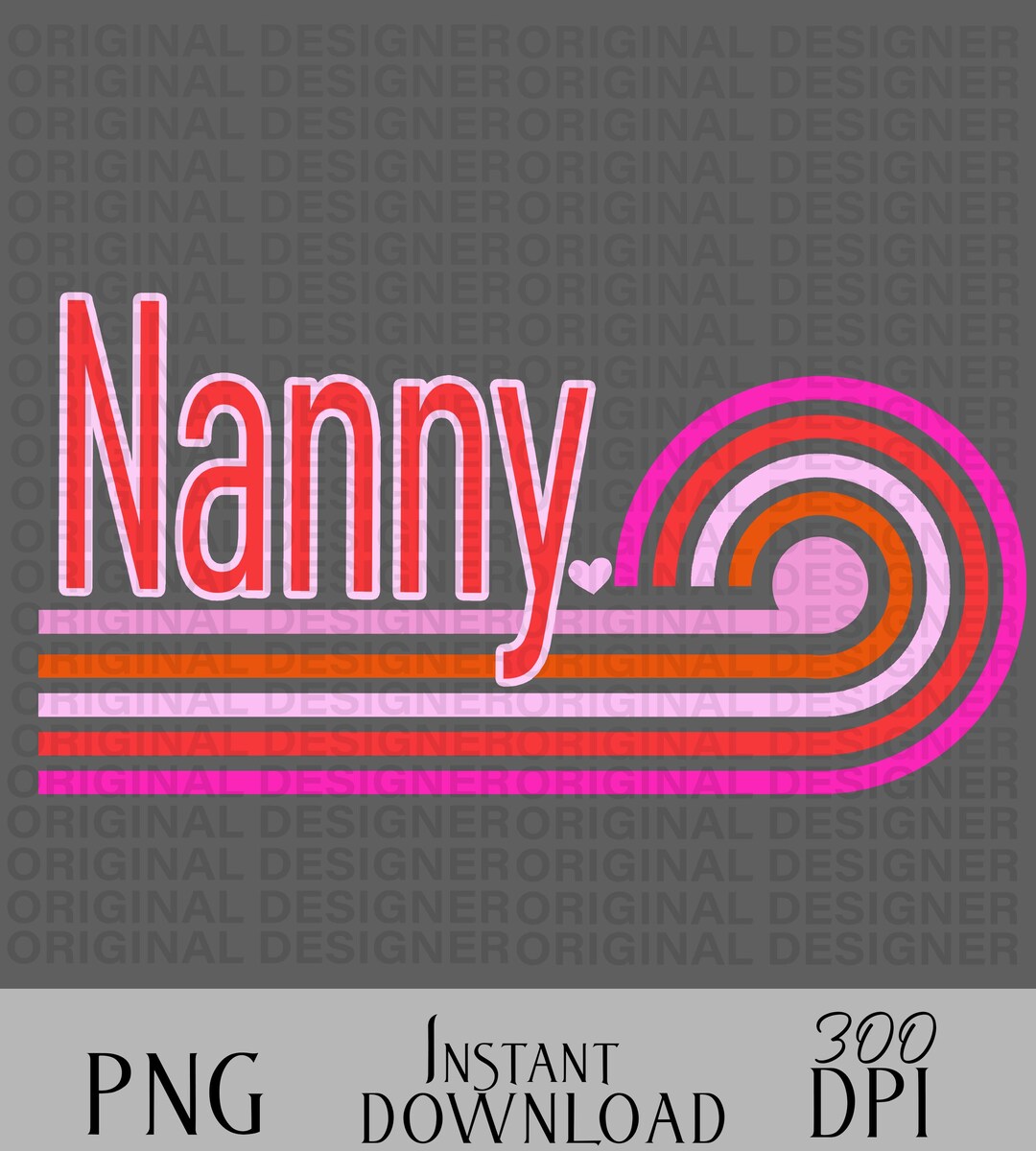 Retro Nanny Png, Groovy Nanny PNG Printable Download, Preppy Nanny ...