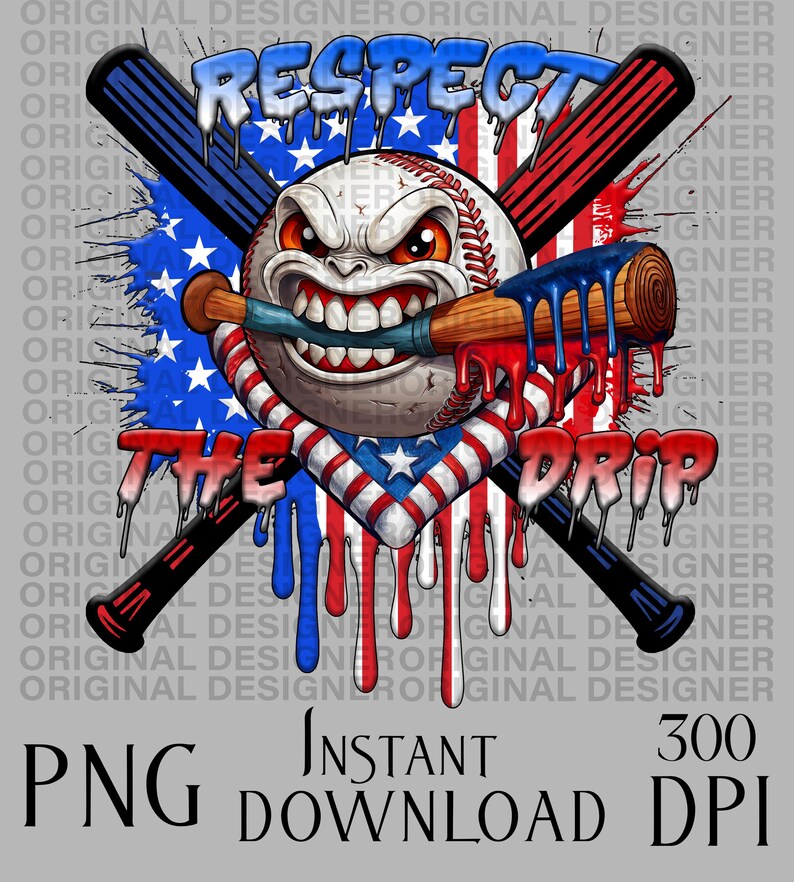 American Flag Baseball Dripping Png, Drip Baseball, Dripping Baseball ...