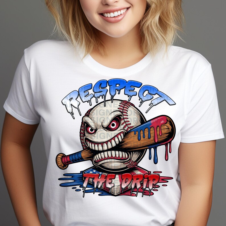 American Flag Baseball Dripping Png, Respect the Drip Baseball Download ...