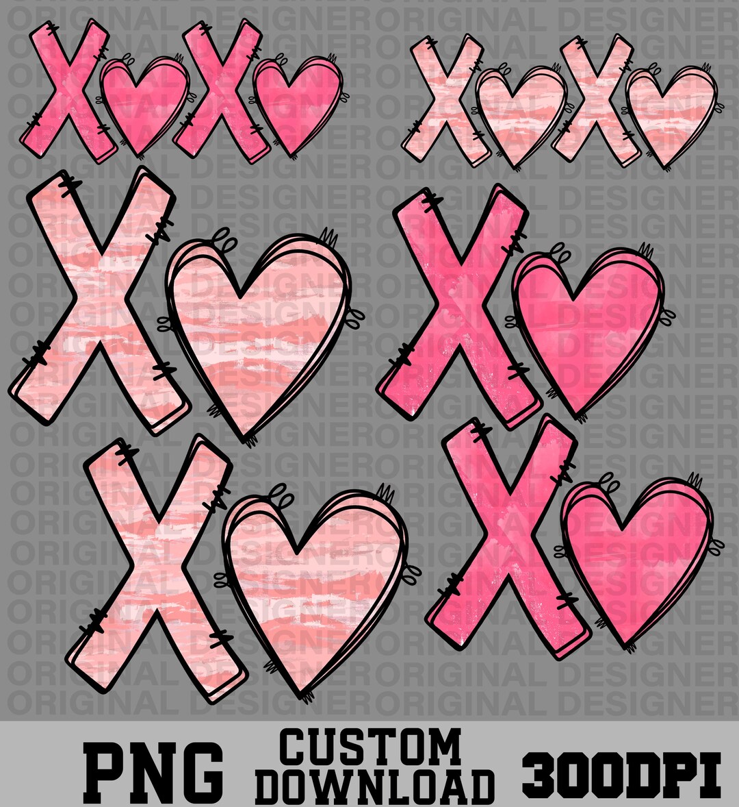 XOXO Doodle Digital Download Png, Brush Stroke Valentine Sublimation ...