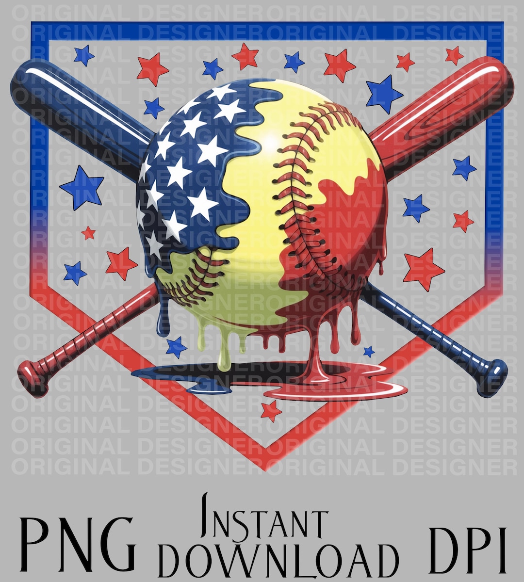 Red White and Blue Softball Png Download, Usa Softball Drip Shirt ...