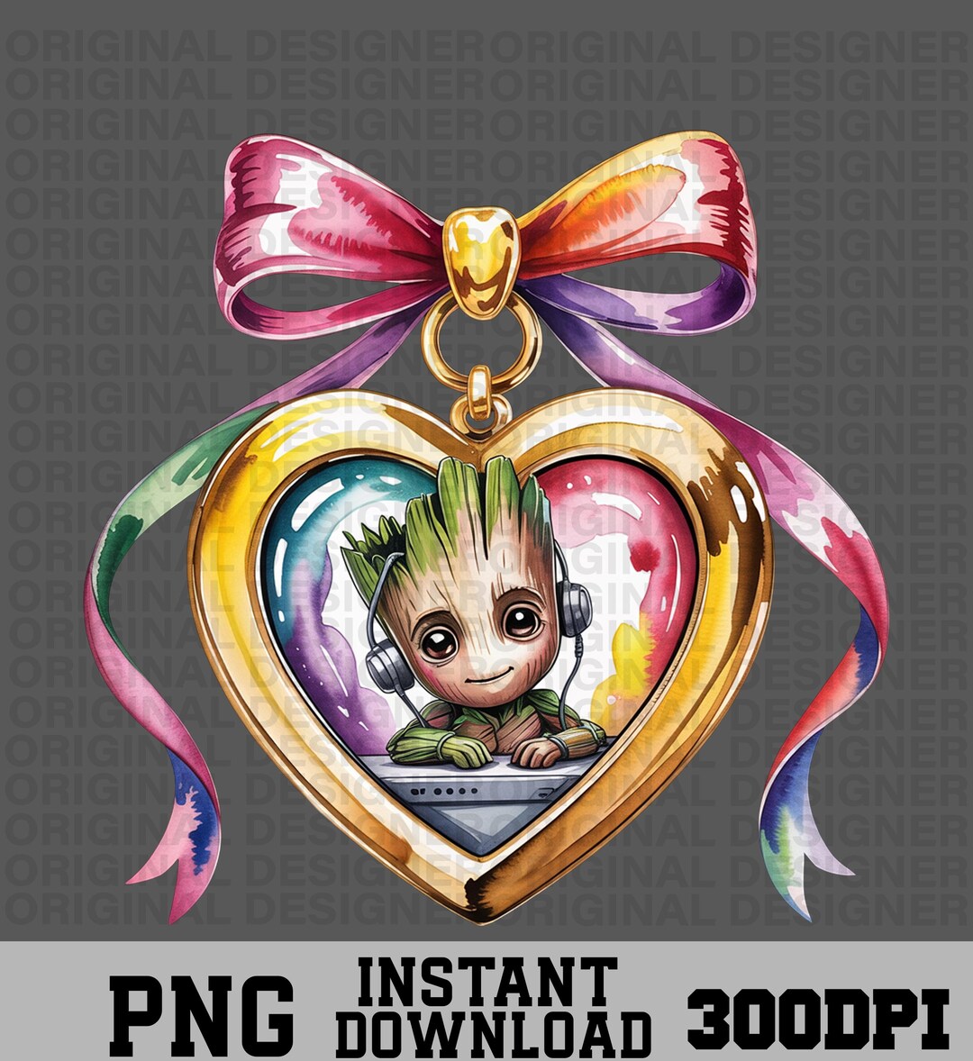 Watercolor Groot Png, Groot Bow Png, Watercolor Groot Sublimation ...